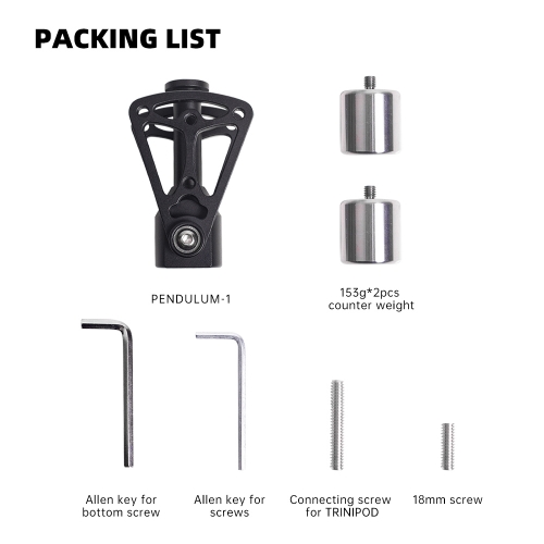 Pendulum Counterweight Bracket for Steadicam